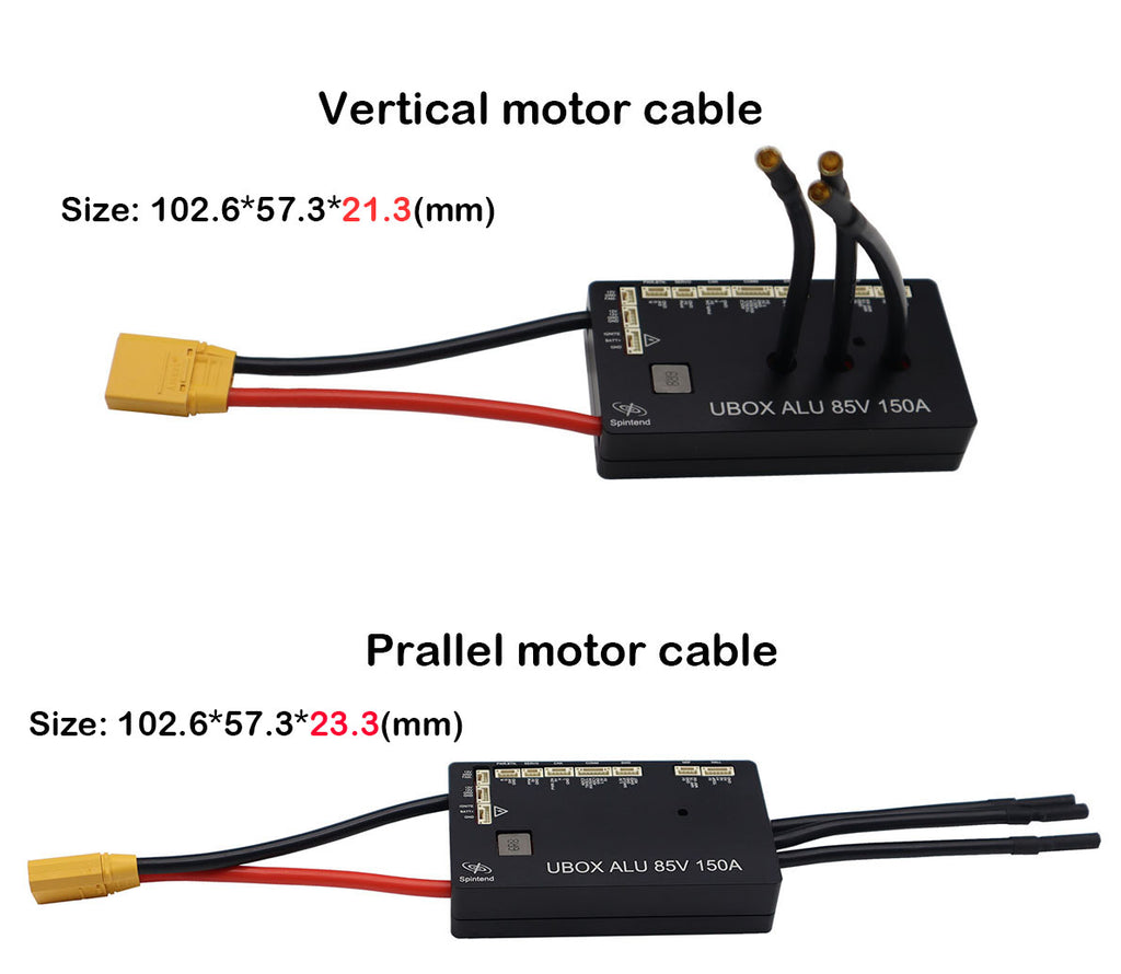 Single ubox Aluminum controller 85V 150A based on VESC – Spintend